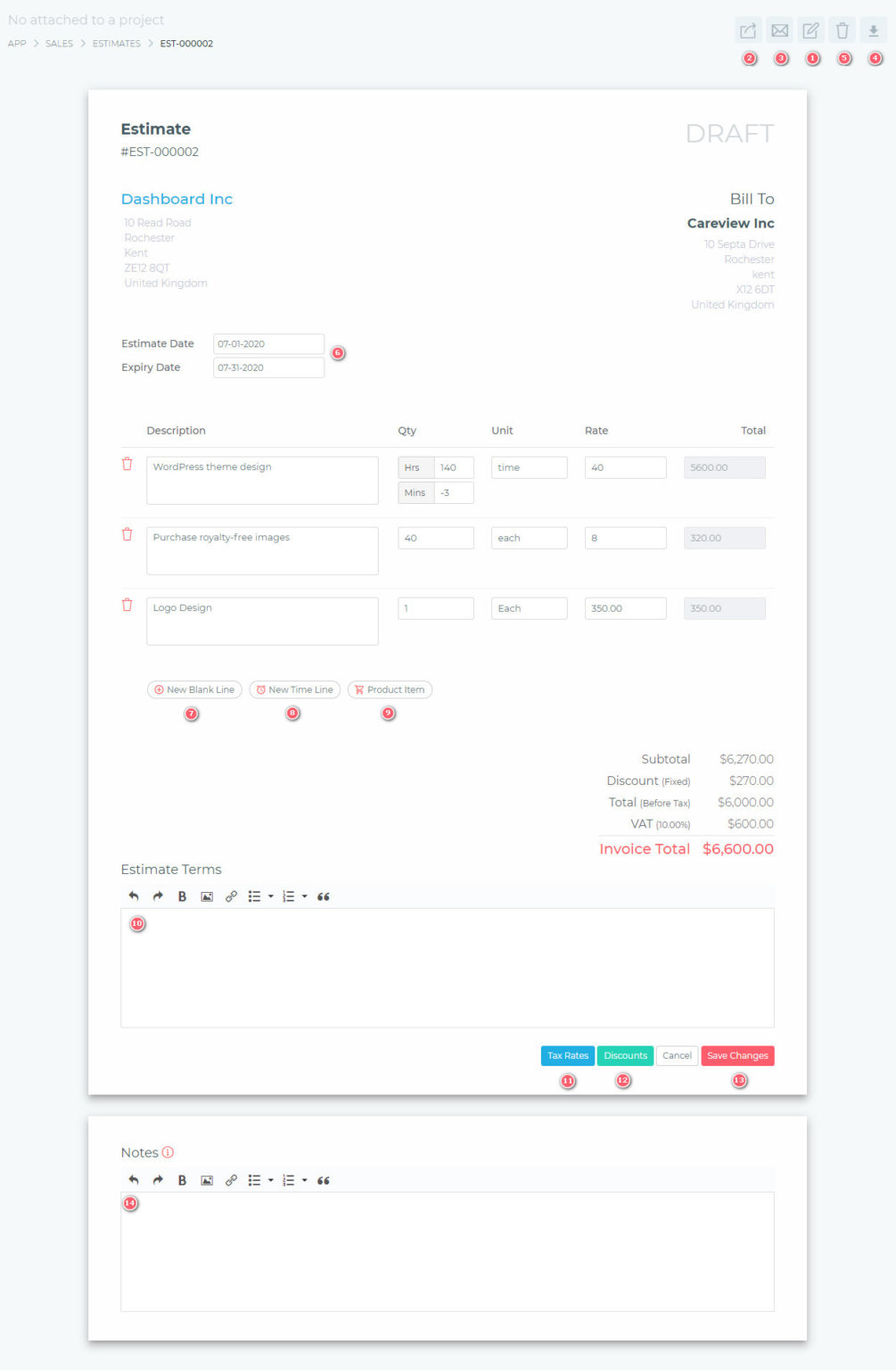 Editing Estimates – Grow CRM – A Self Hosted CRM & Project Management ...