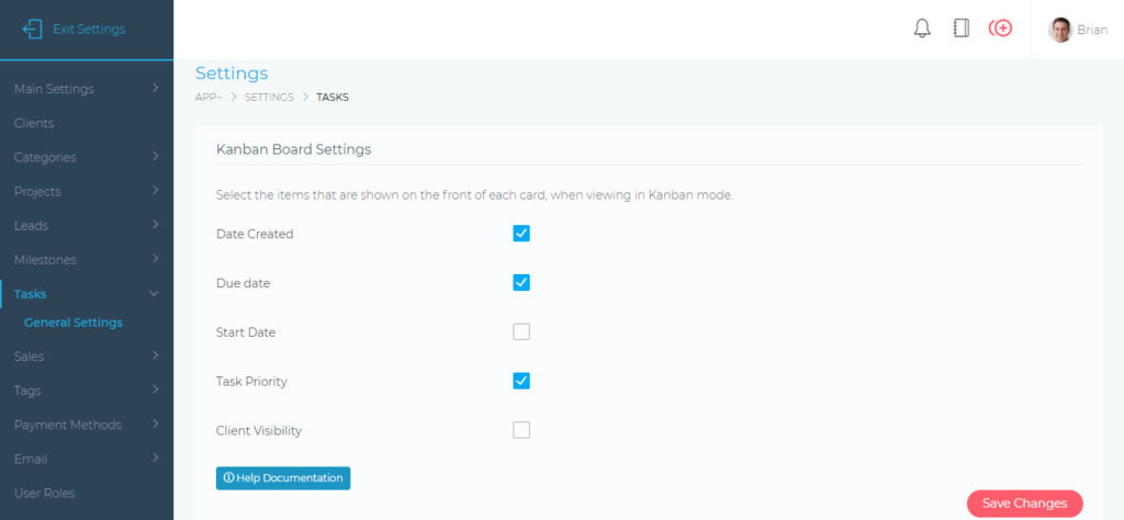 Task Settings Grow Crm A Self Hosted Crm Project Management Software